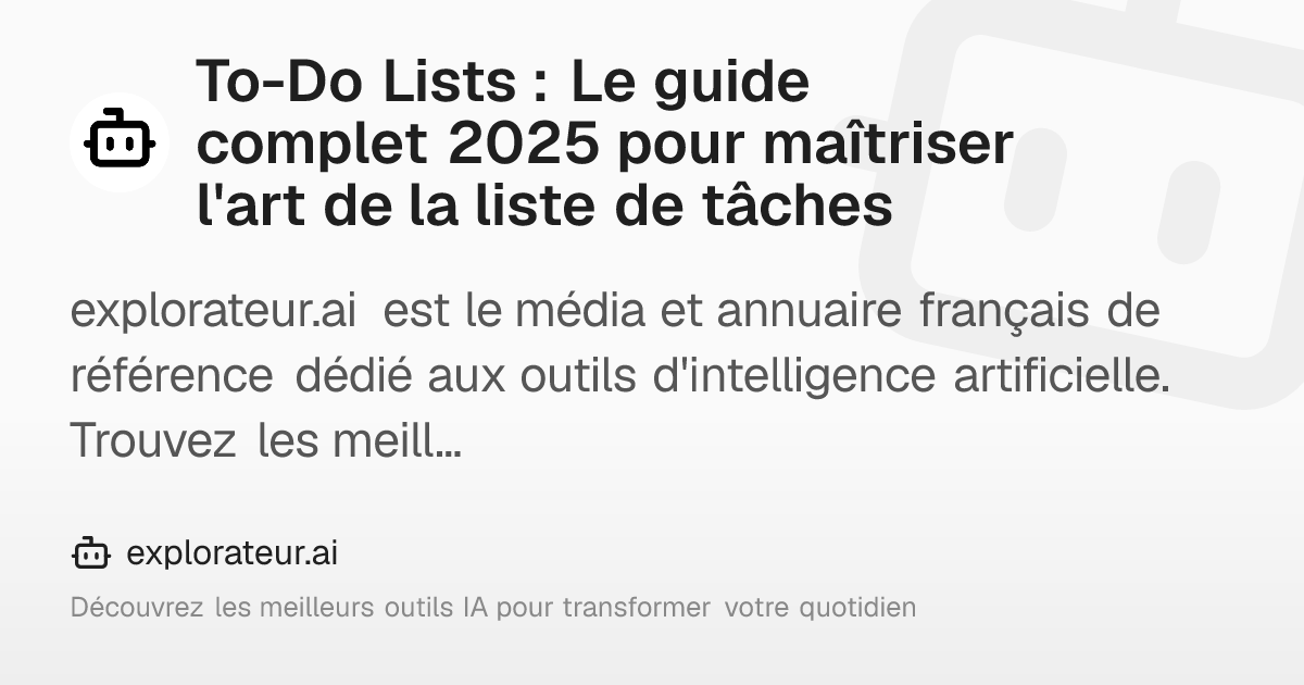 To-Do Lists : Le guide complet 2025 pour maîtriser l'art de la liste de ...